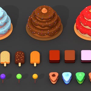 Sweets Asset Pack 3D Models, Printable STL Blender Files, Miniature ...