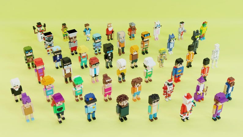 Voxel Characters Pack | STL Digital Download | 3D Printable Voxel ...