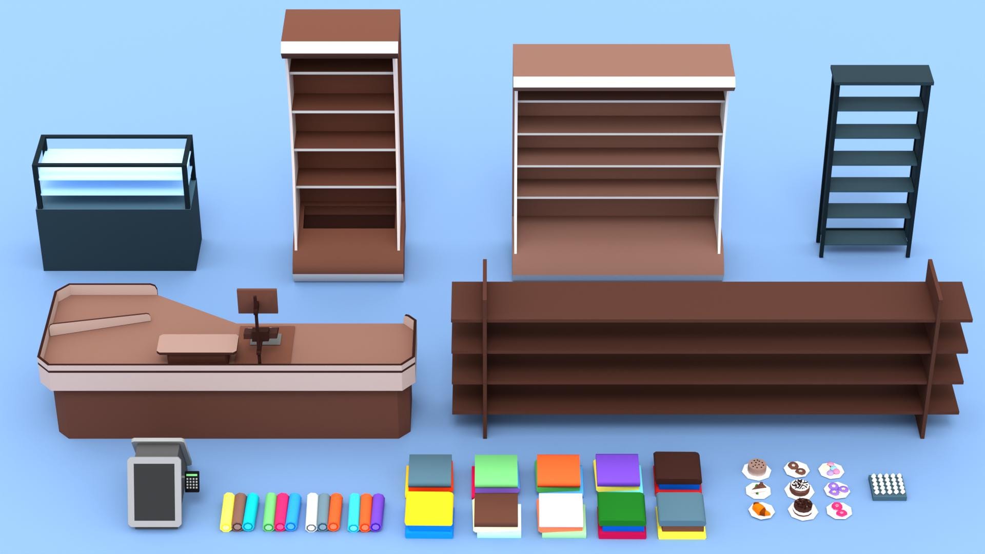 Shop Furniture 3D Model Pack | Printable STL Files | Shelves, Counters ...