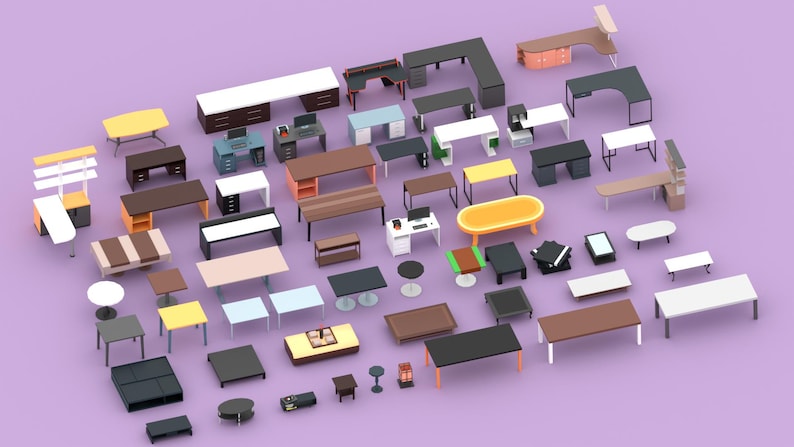 Miniature Table 3D Model Pack STL, Dollhouse Tables, Printable ...