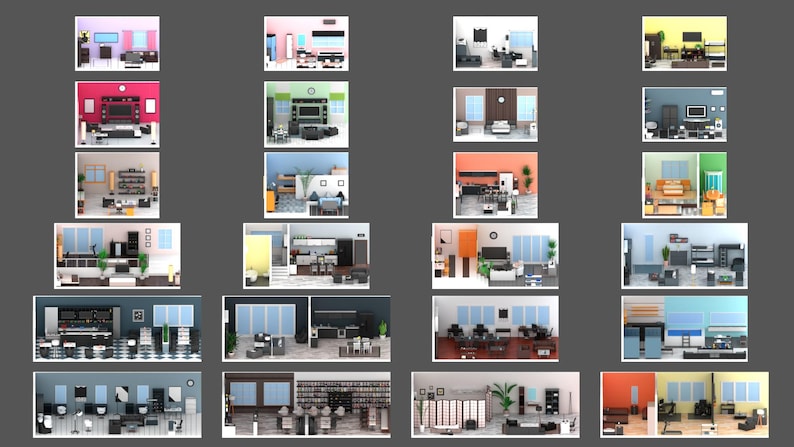 Rooms 3D Model Pack | STL Files for 3D Printing | Miniature Home ...