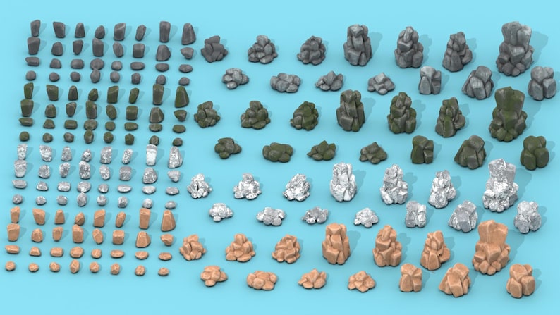 Rock 3D Model Pack | STL Files for 3D Printing | Miniature Rocks ...