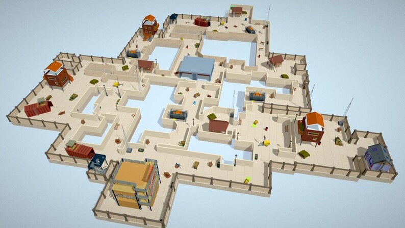 TDM Map_8 | Low Poly Team Deathmatch Arena | Game Ready FPS Environment ...