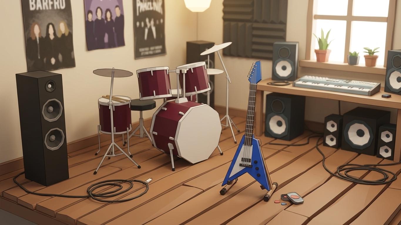 Musical Instruments STL Pack, 3D Printable Piano Guitar Drum Set ...