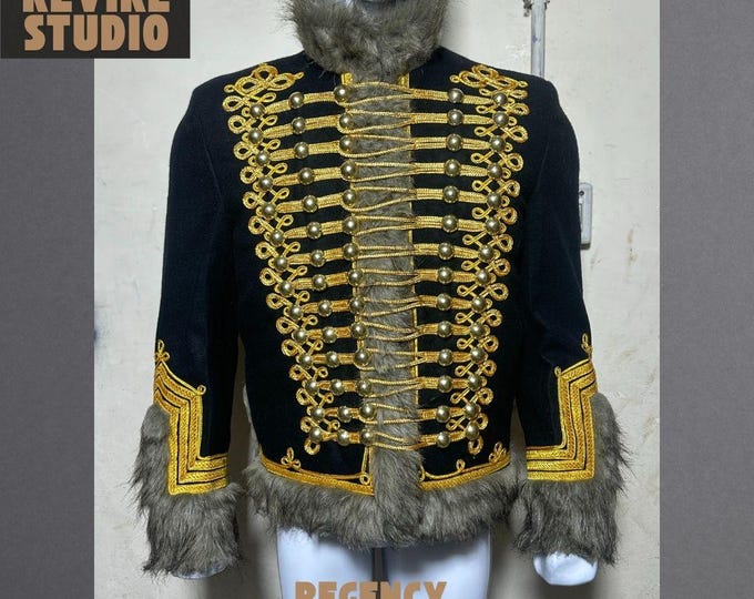 Napoleonic 18th Century Brunswick Officer Hussars Pelisse Tunic Jacket ...