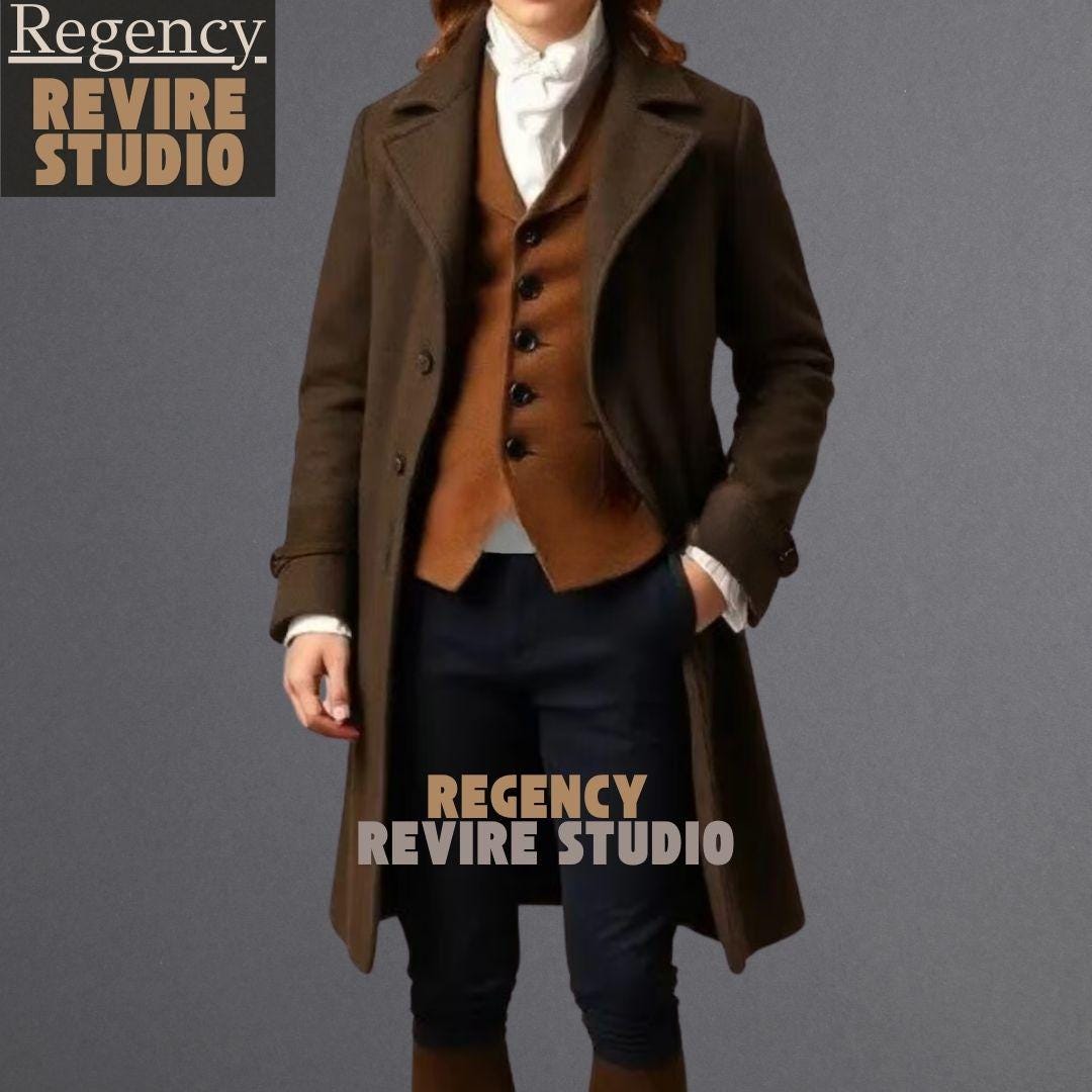 Regency Gentleman's Wool Tailcoat | 18th Century Inspired Overcoat - Etsy