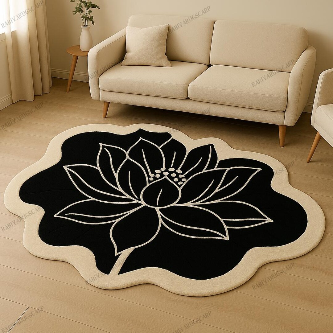 Modern Irregular Shape Hand - Tufted Lotus Carpet Pure Cotton Wool Rug ...