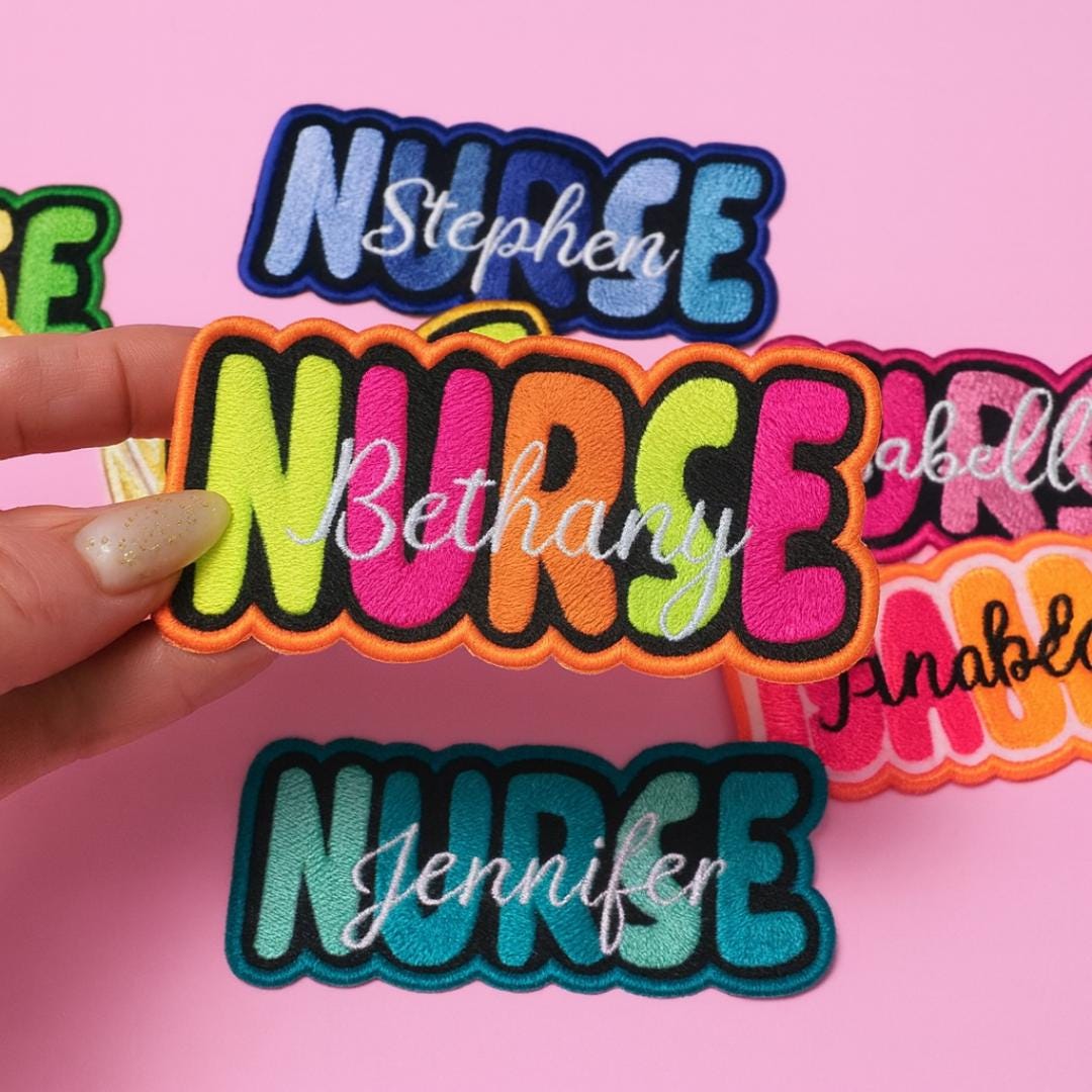Custom Nurse Name Patch, Personalized Embroidered Nurse Badge, Cute ...