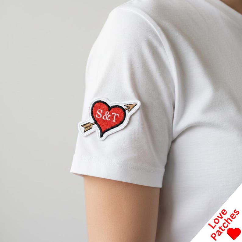 Custom Couple Heart Patch With Initials – Personalized Valentine ...