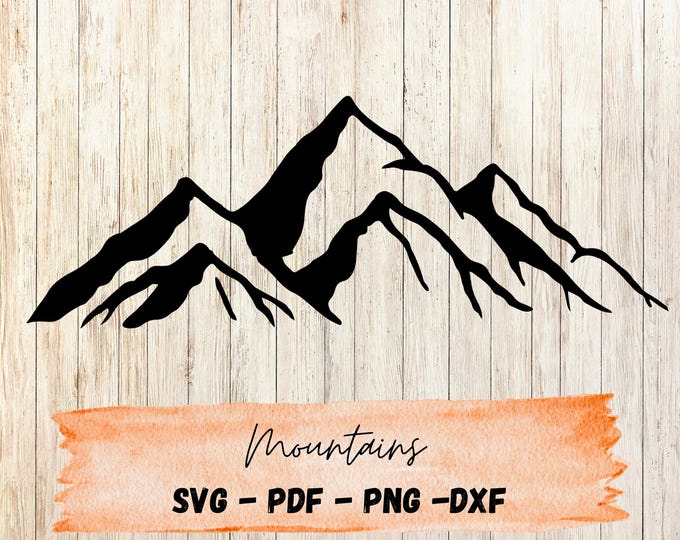 80 Rocky Mountains SVG PNG Pdf Bundle, Mountain Landscape Clipart Set ...