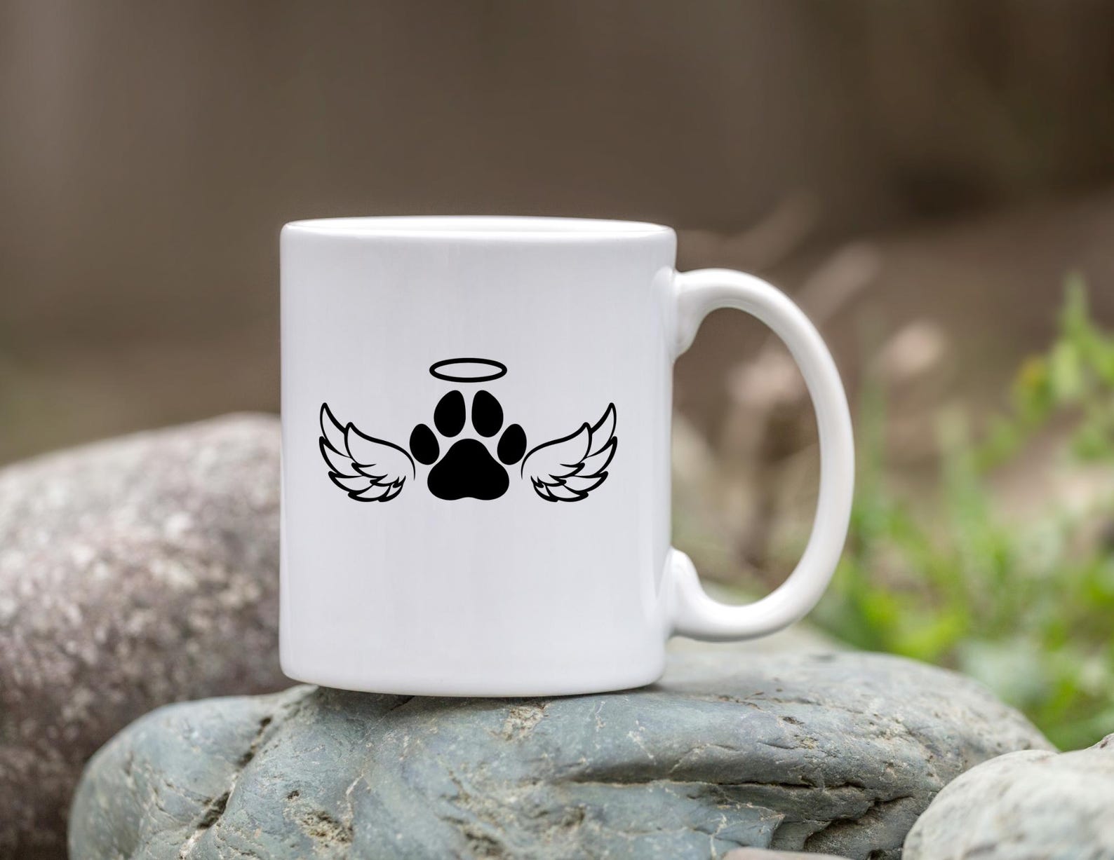 Pet Memorial SVG | Angel Paw Print With Wings and Halo | Dog Cat ...
