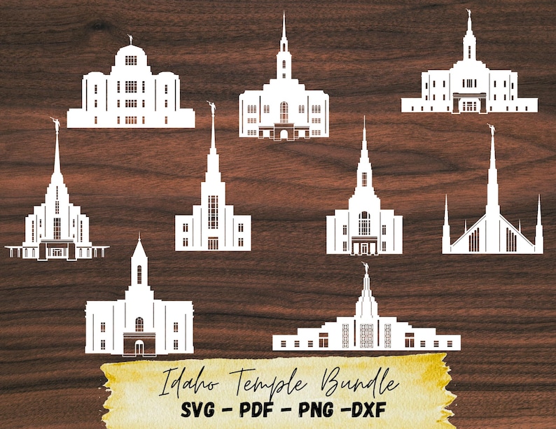 Idaho LDS Temple SVG Bundle | 9 Temple Silhouette Cut Files | Cricut ...