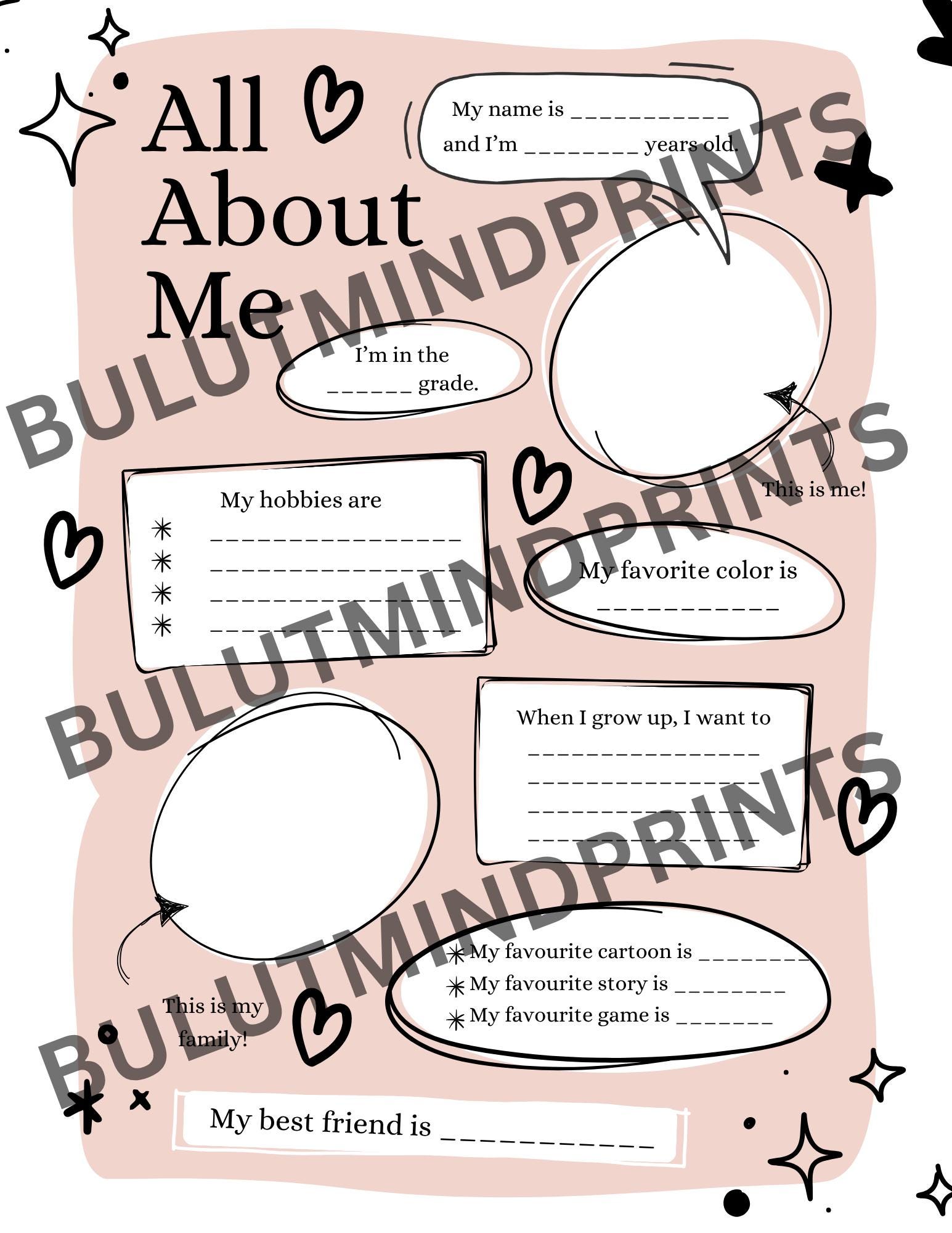 All About Me Worksheet Printable | Kids Back-to-school Activity PDF ...