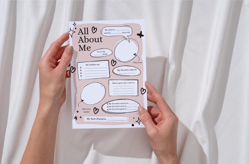 All About Me Worksheet Printable | Kids Back-to-school Activity PDF ...