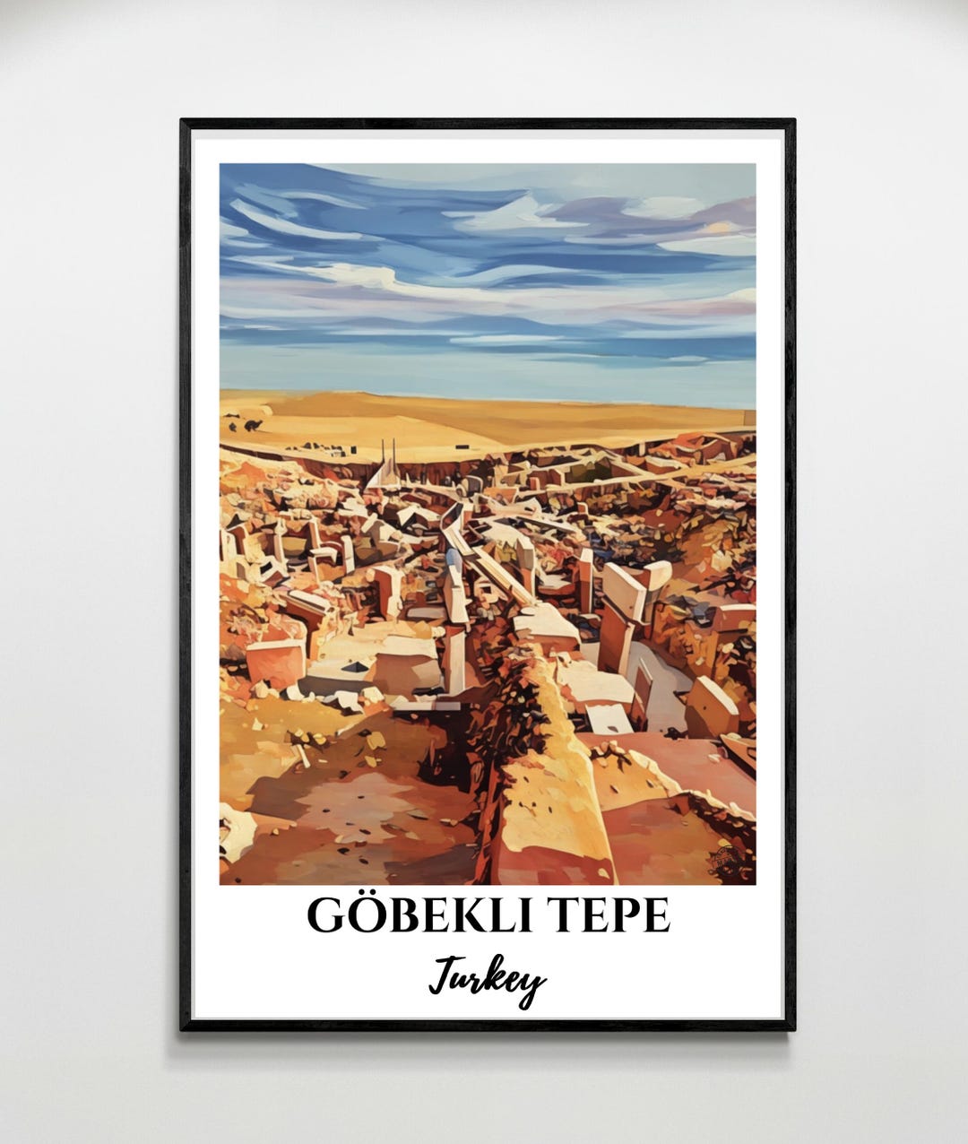 Göbekli Tepe Travel Poster, Printable Home Decor, Digital Drawing ...