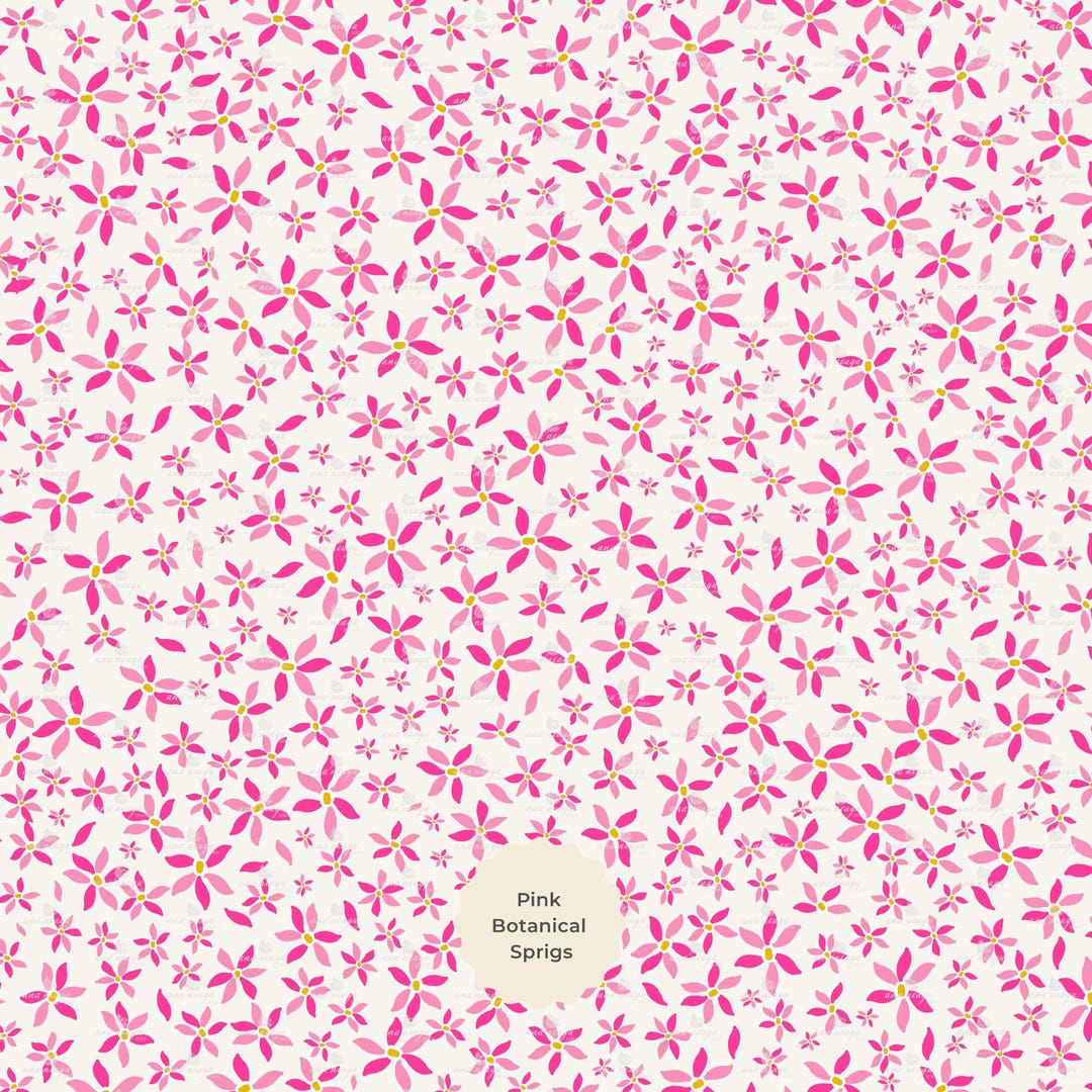 Pink Botanical Sprigs Seamless Pattern for Fabric Wallpaper ...
