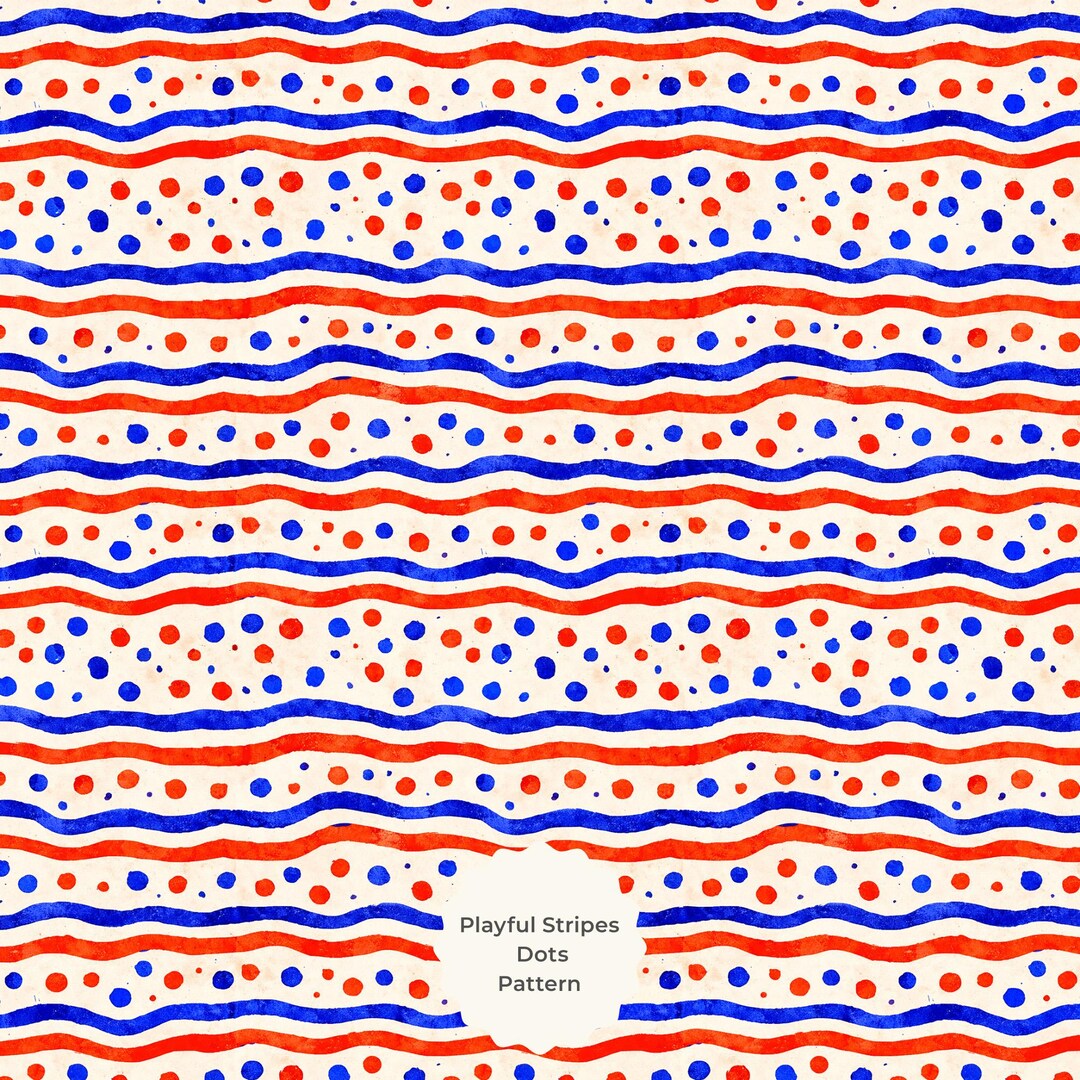 Colorful Seamless Pattern PNG Playful Stripes Dots (digital Download ...