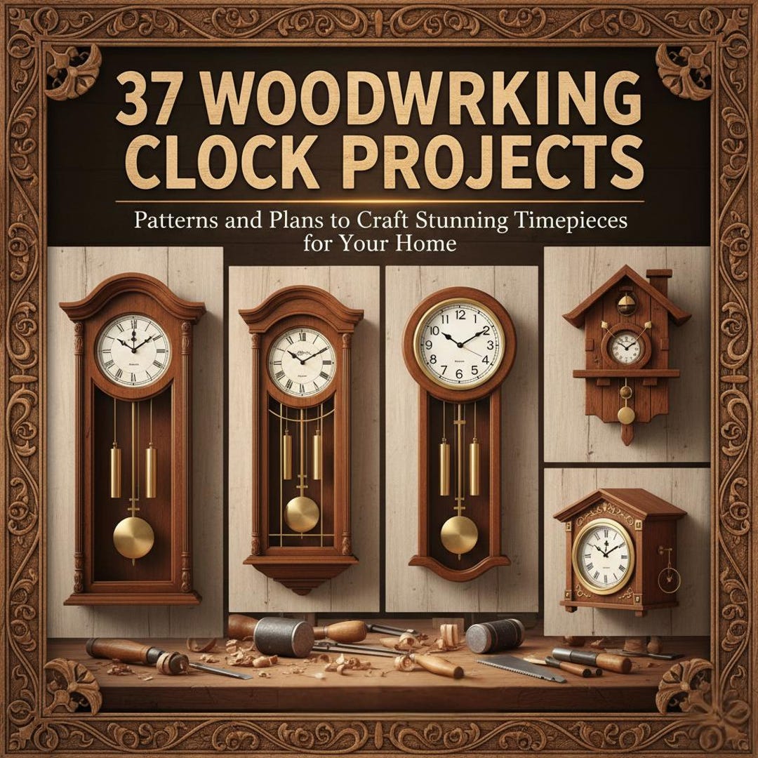 37 Woodworking Clock Projects Patterns & Plans to Craft Timepieces for ...