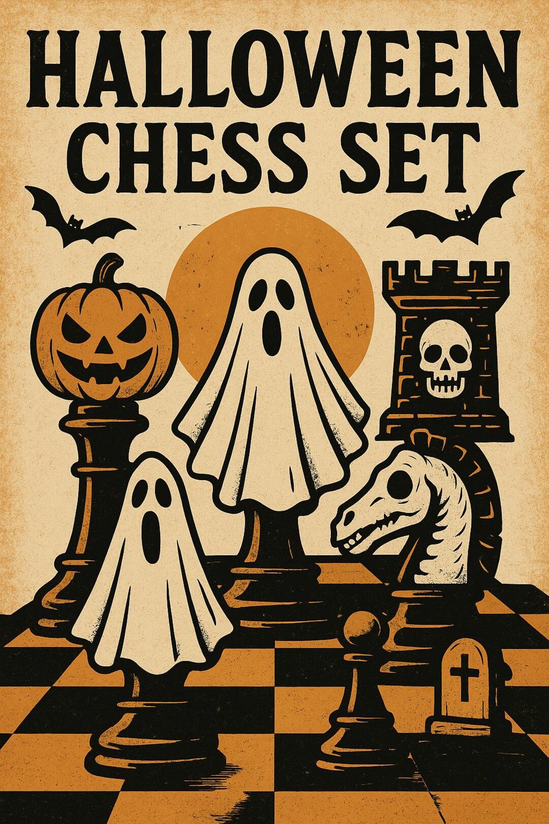 Halloween Chess Set Carving Patterns | Dracula, Witch, Mummy & Monster ...