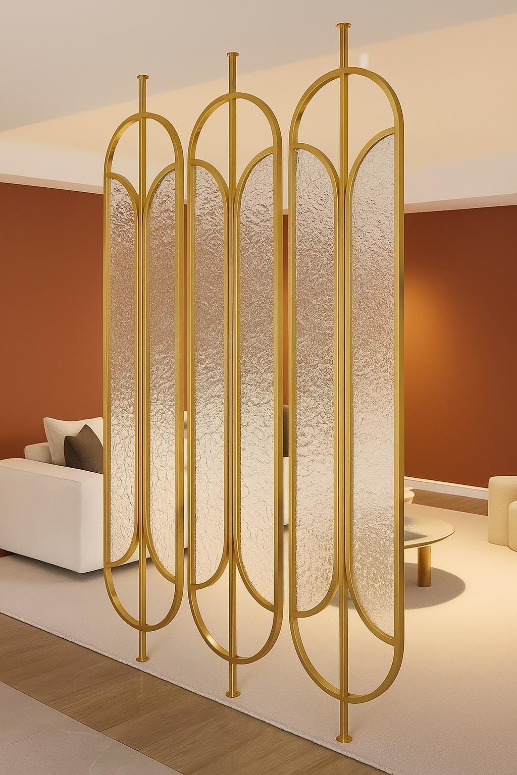 Custom Stainless Steel Privacy Screen, PVD Coated Fluted Glass ...