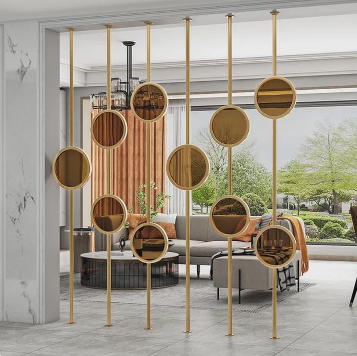 Fluted Glass Room Divider: Stainless Steel Privacy Screen With Custom ...