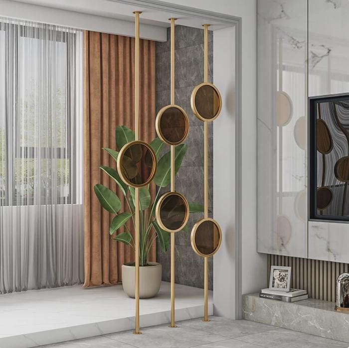 Fluted Glass Room Divider: Stainless Steel Privacy Screen With Custom ...