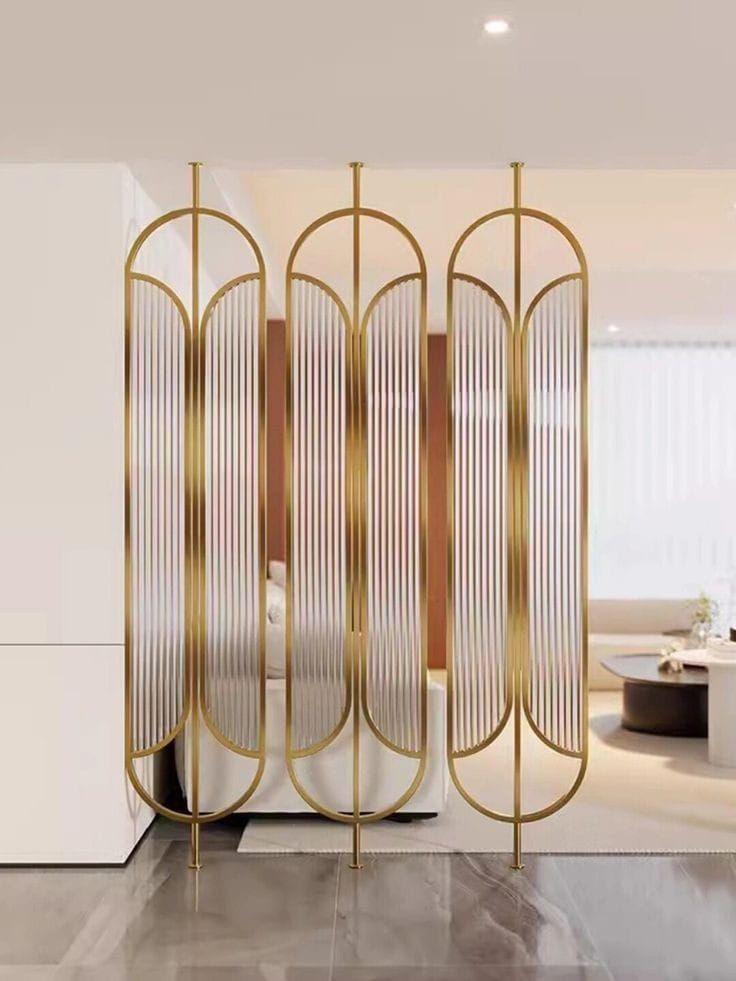 Custom Stainless Steel Privacy Screen, PVD Coated Fluted Glass ...