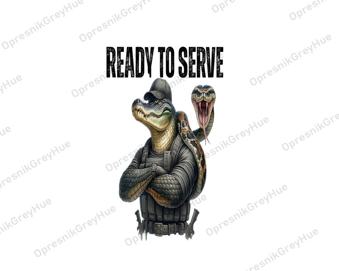 Ready to Serve Gator Png,tactical Crocodile & Cobra Clipart, Military ...