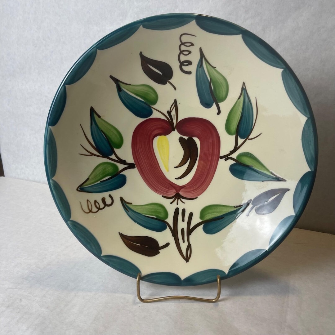 Purinton Apple Slip Ware Large Fruit Serving Bowl 11.75" Cottage Core ...