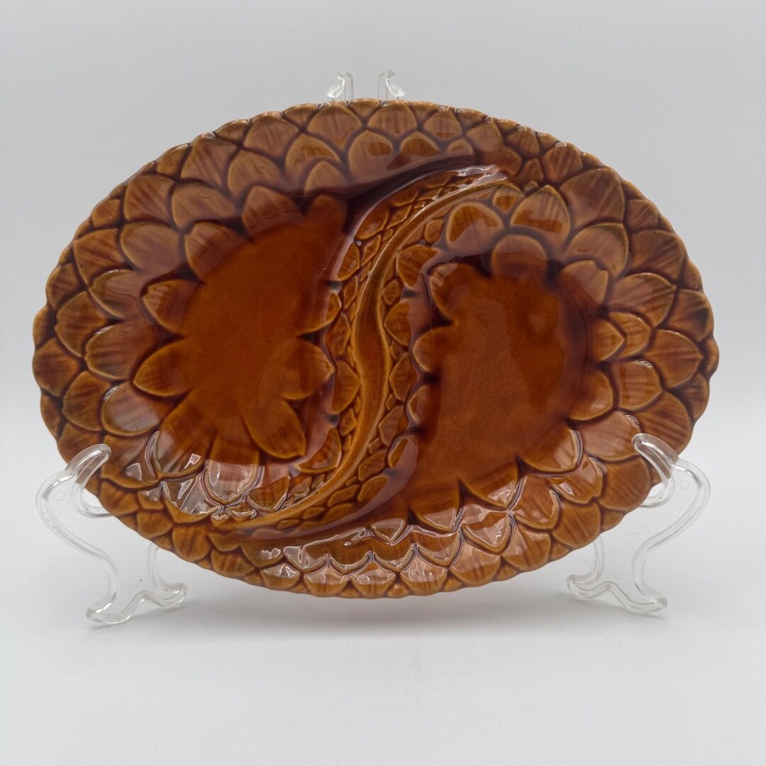 Belmar of California 553 Divided Serving Dish Pottery Brown 12" VTG - Etsy