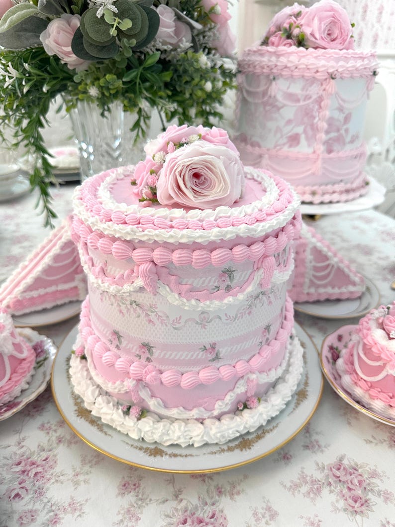 Beautiful Pink Princess Faux Cake Roses - Marie Antoinette Love Shack ...
