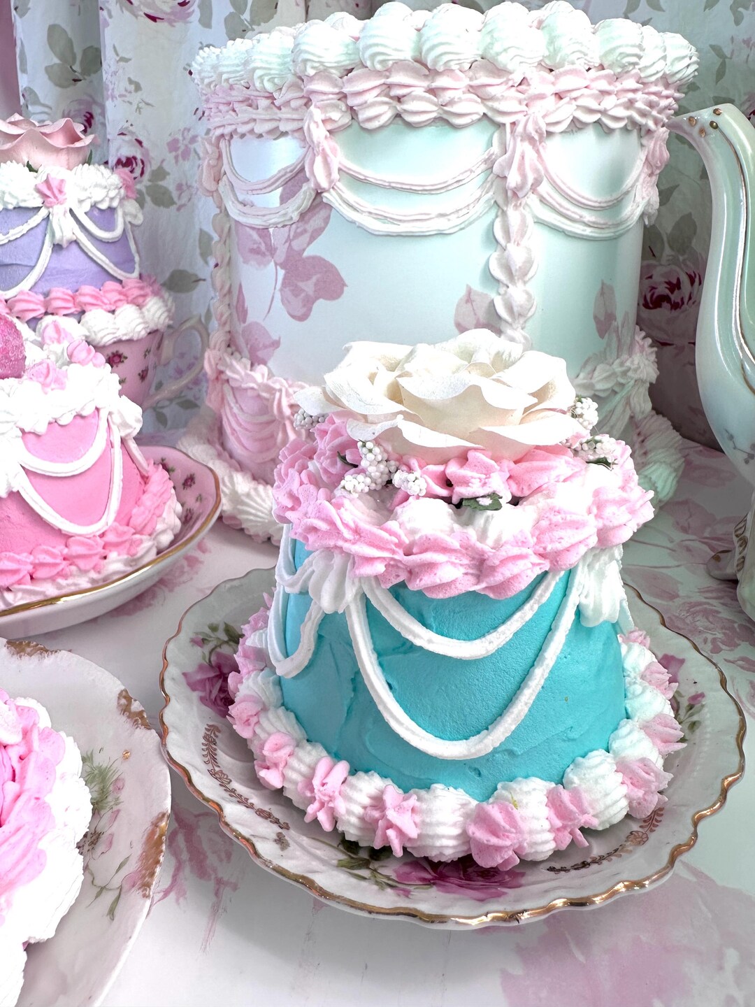 Beautiful Pink Princess Faux Cake Roses - Marie Antoinette Love Shack ...