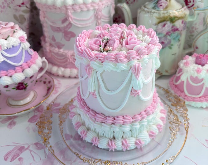Beautiful Pink Princess Faux Cake Roses - Marie Antoinette Love Shack ...