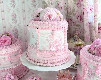 Beautiful Pink Princess Faux Cake Roses - Marie Antoinette Love Shack ...
