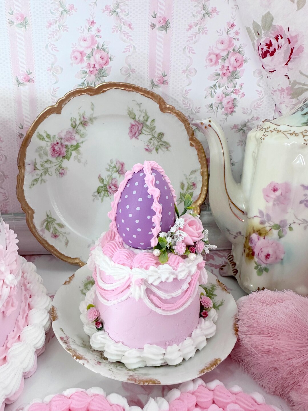 Beautiful Pink Princess Faux Cake Roses - Marie Antoinette Love Shack ...