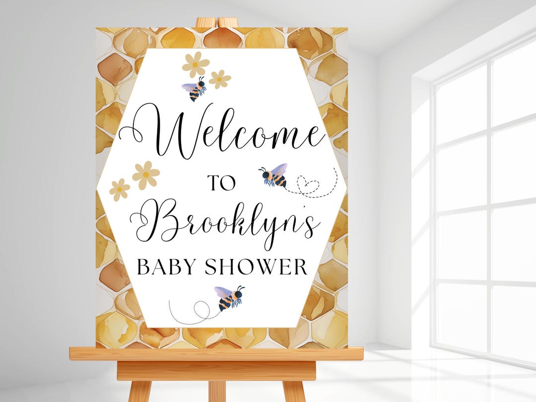 Editable Honeycomb Baby Shower Welcome Sign | "sweet as Can Bee ...