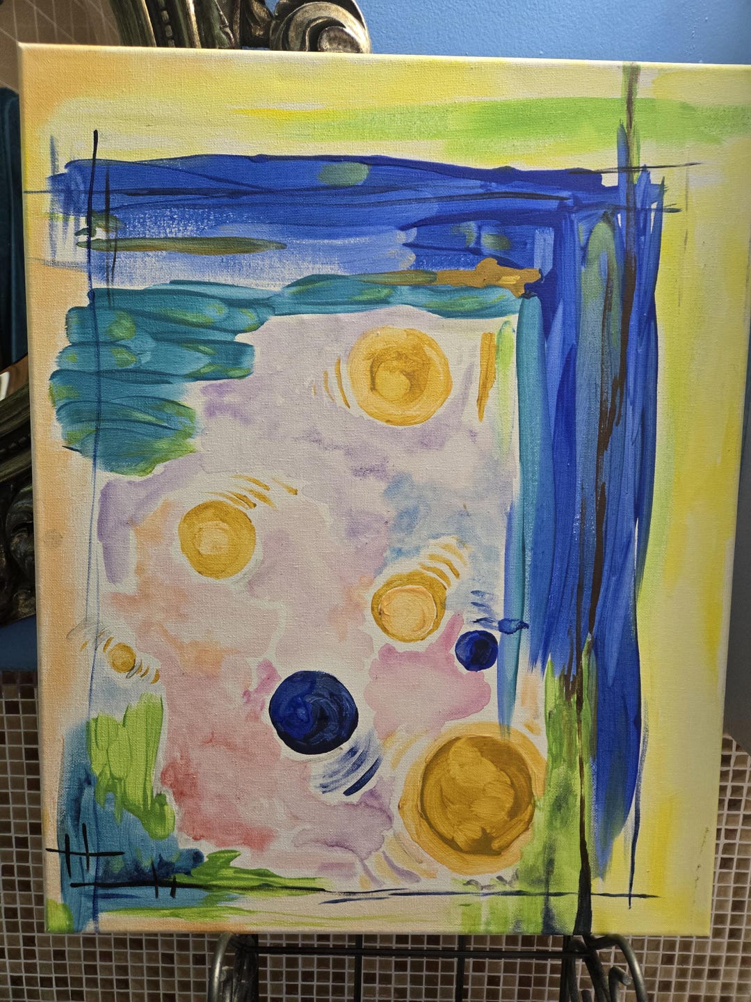 Art, Painting, Stretch Canvas, Bright, Cheery, Abstract, Non-objective ...