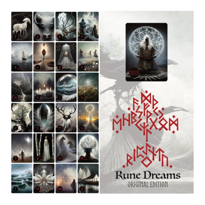 Rune Cards With Elder Futhark for Divination, Rune Dreams Runic Oracle ...