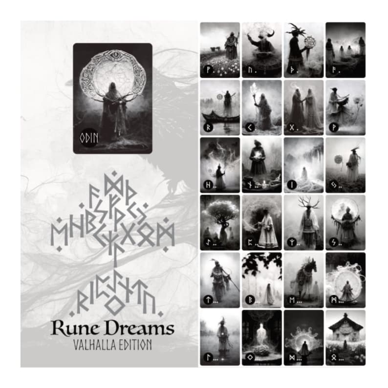 Rune Cards With Elder Futhark for Divination, Rune Dreams Runic Oracle ...