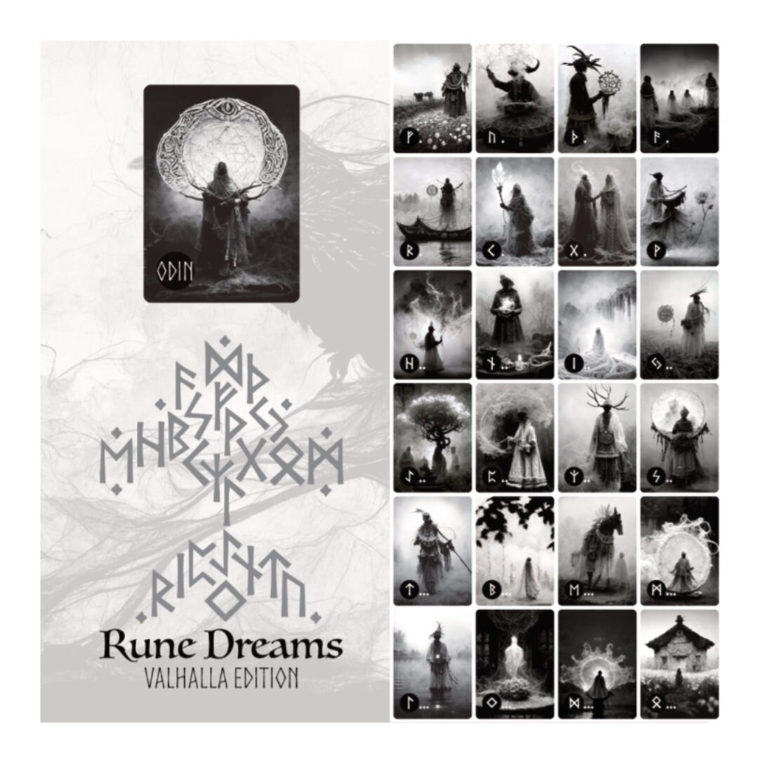 Rune Cards With Elder Futhark for Divination, Rune Dreams Runic Oracle ...