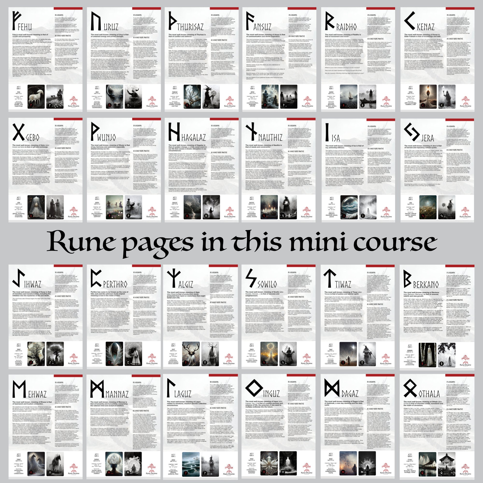 Rune Meanings for Rune Dreams Rune Cards - Digital Mini Course to Learn ...