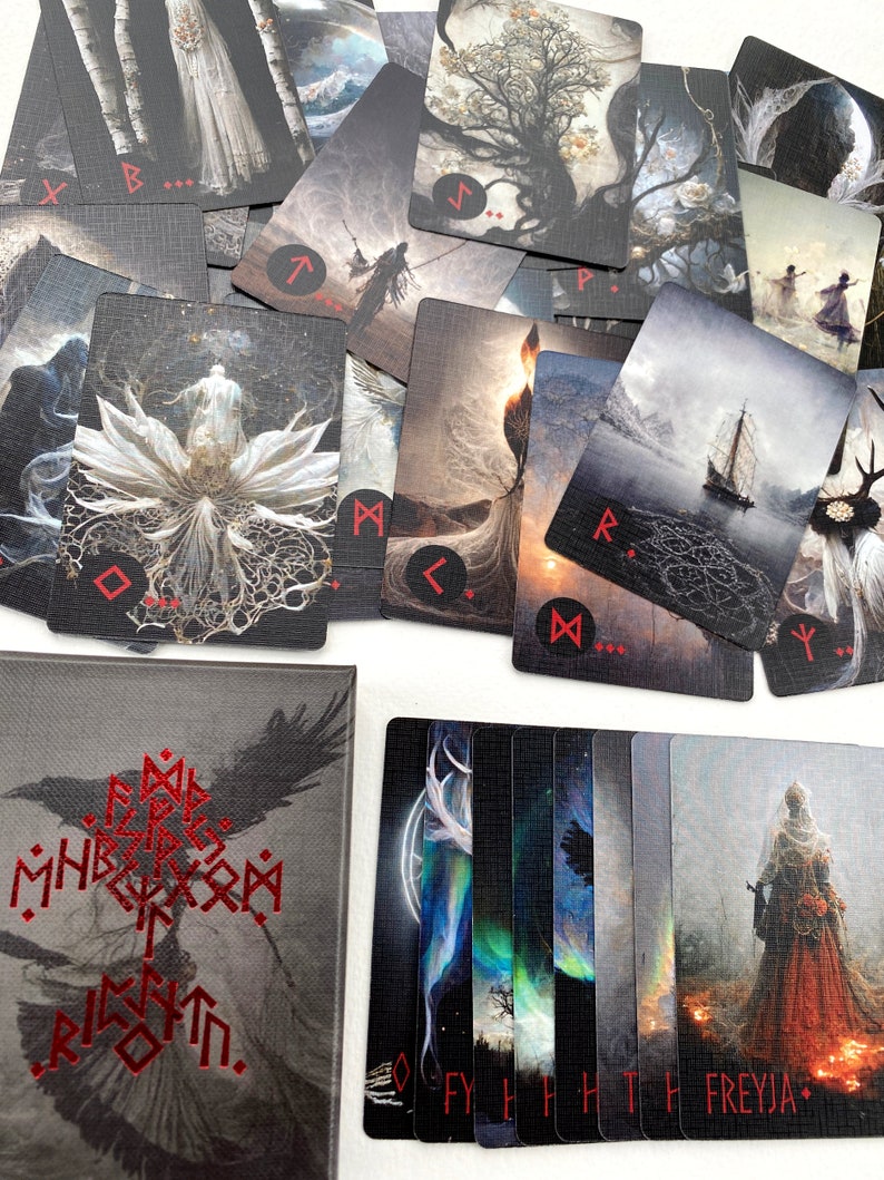Rune Cards With Elder Futhark for Divination, Rune Dreams Runic Oracle ...