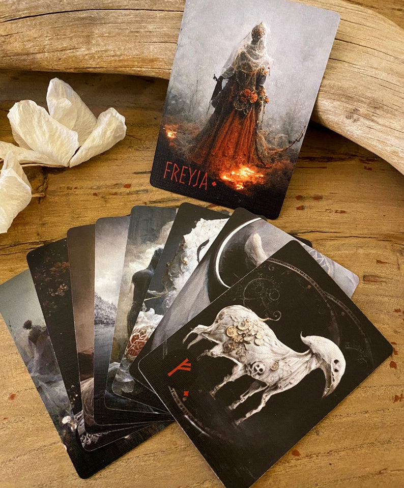 Rune Cards With Elder Futhark for Divination, Rune Dreams Runic Oracle ...