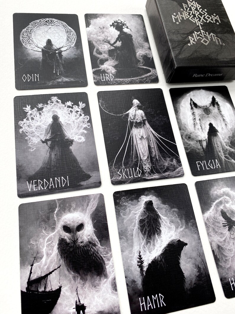 Rune Cards With Elder Futhark for Divination, Rune Dreams Runic Oracle ...