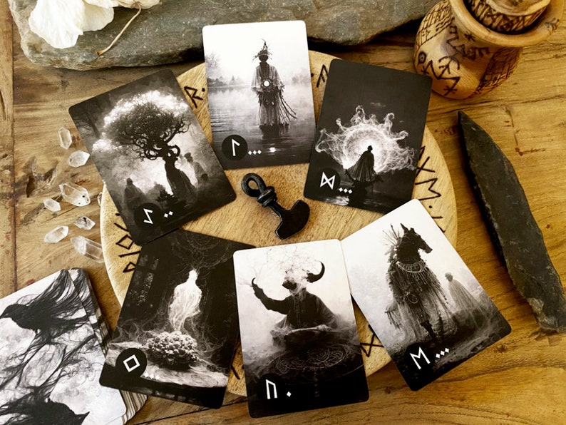 Rune Cards With Elder Futhark for Divination, Rune Dreams Runic Oracle ...