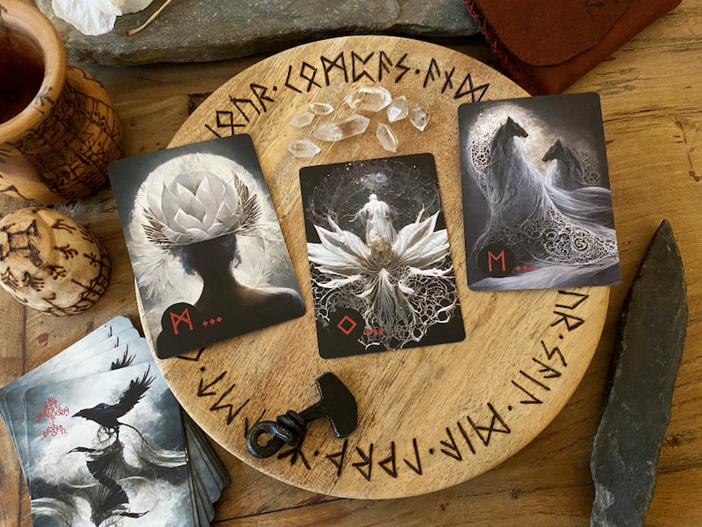 Rune Cards With Elder Futhark for Divination, Rune Dreams Runic Oracle ...