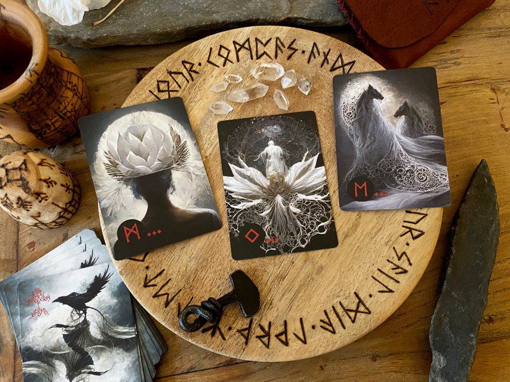 Rune Cards With Elder Futhark for Divination, Rune Dreams Runic Oracle ...