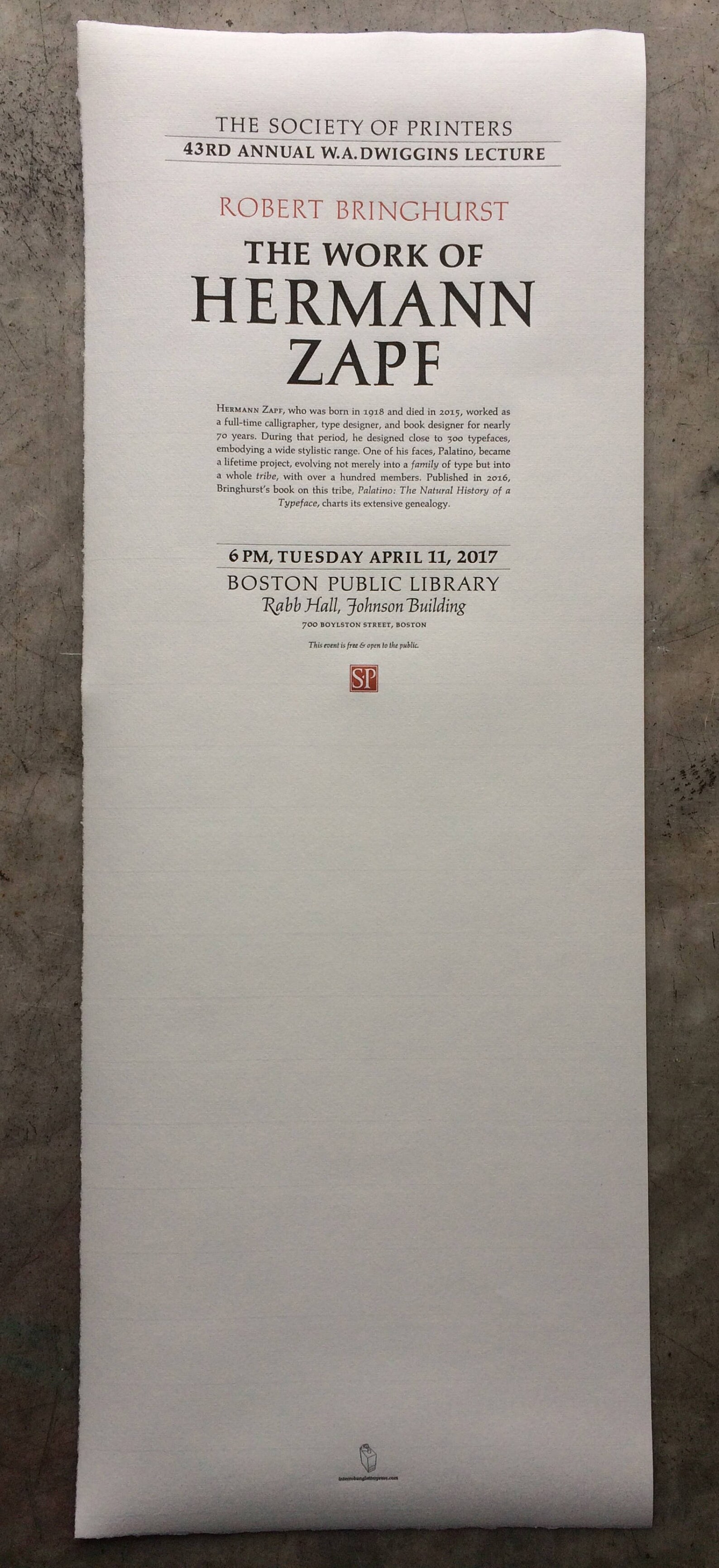 Hand-set Letterpress Broadside – Robert Bringhurst – the Work of ...