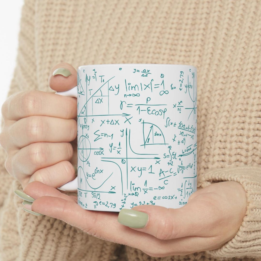 Math Mug | Ceramic Mug With Math Design L Custom Color Math Cup L STEM ...