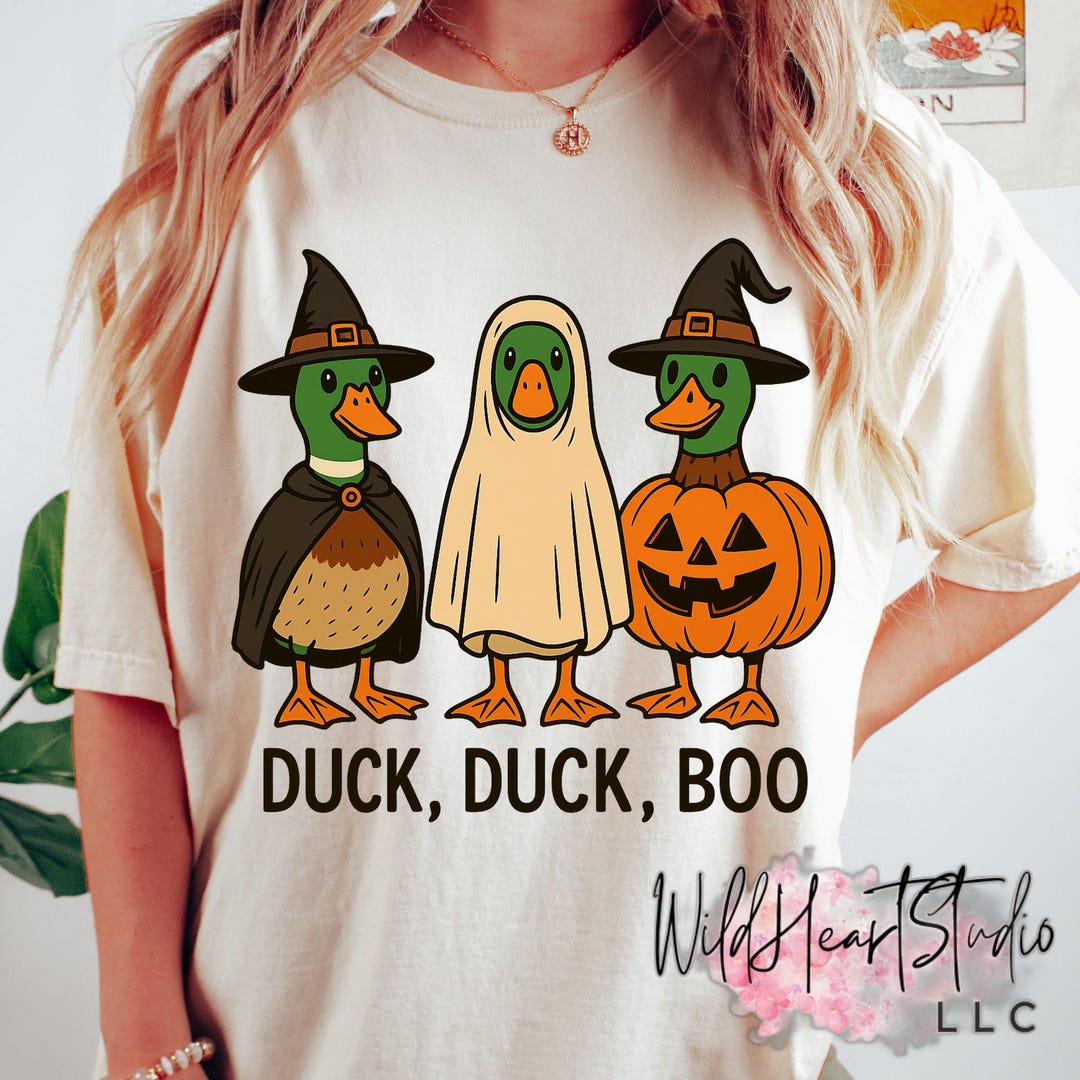 Duck Duck Boo Png, Funny Goose Halloween Design, Silly Duck Ghost Witch ...
